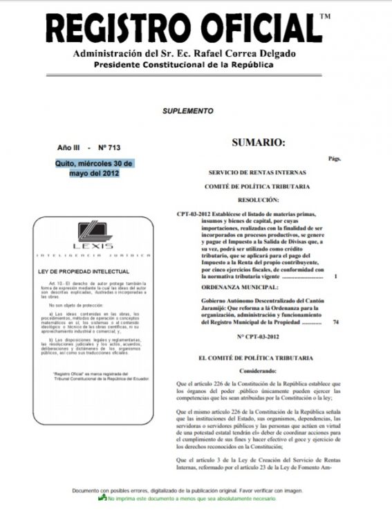 isd 1 - Ecuador Chequea